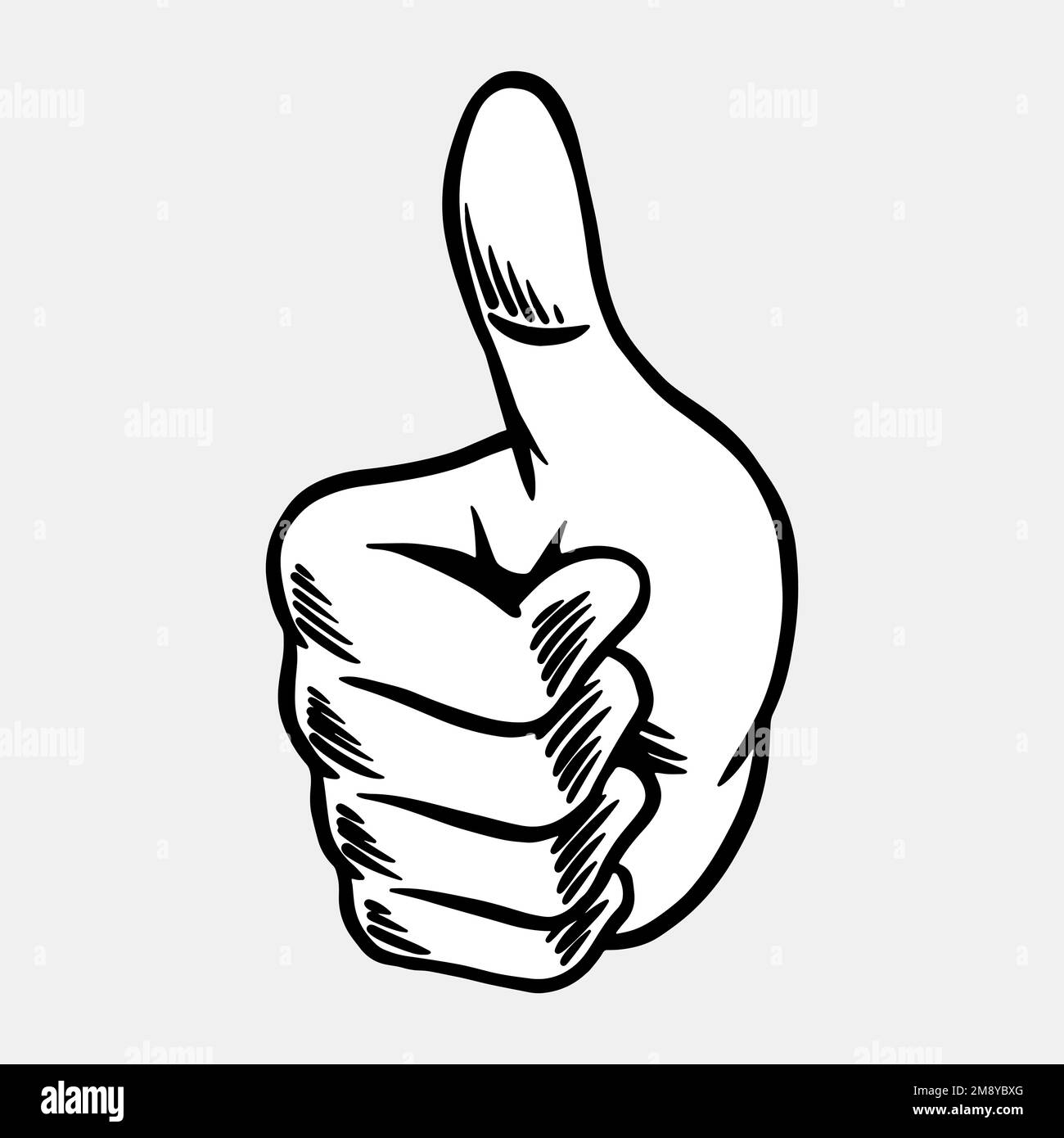 Thumbs up outline sticker overlay vector Stock Vector Image & Art - Alamy