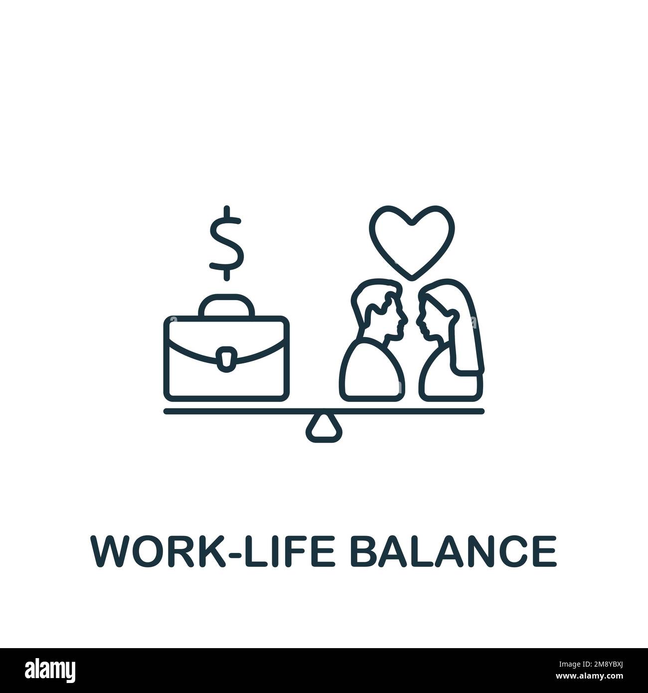 Work-Life Balance icon. Monochrome simple Time Management icon for ...