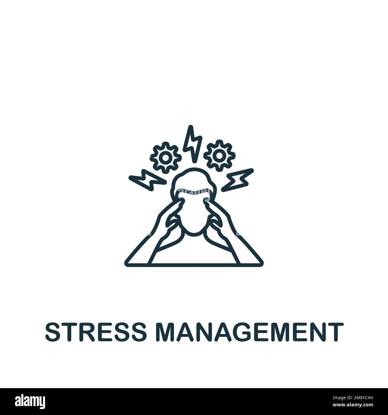 Stress Management icon. Monochrome simple Time Management icon for ...