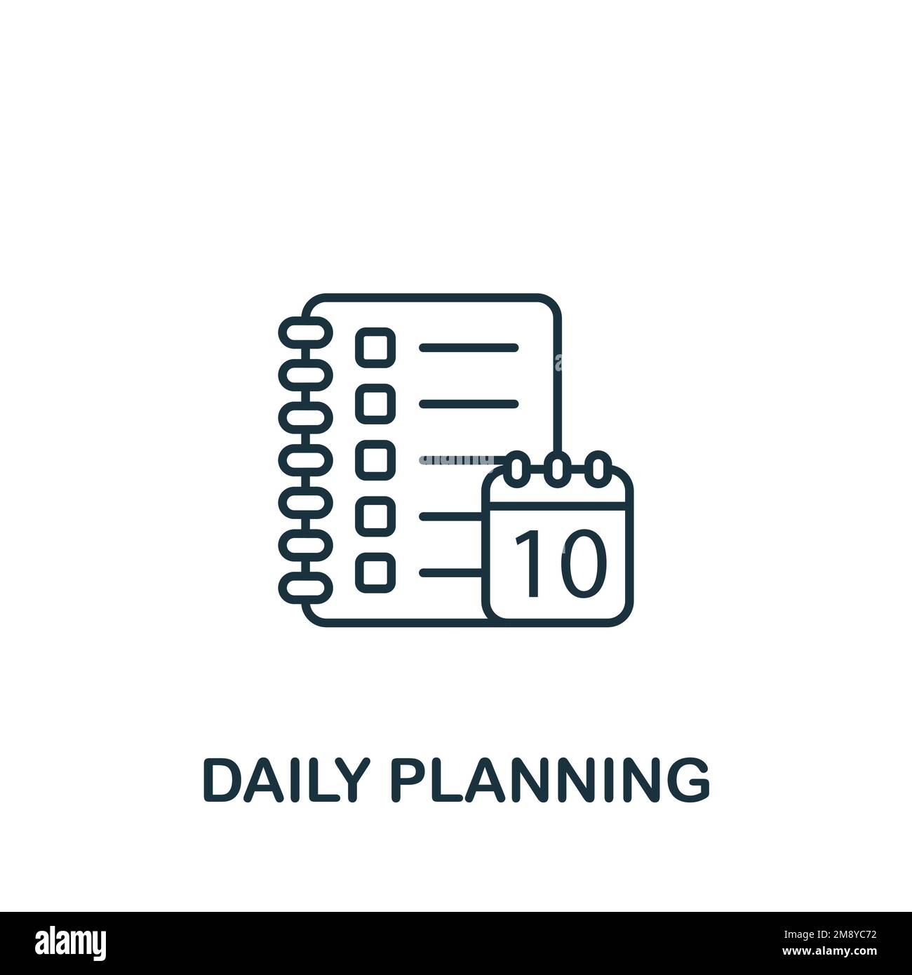 Diily Planning icon. Monochrome simple Time Management icon for ...