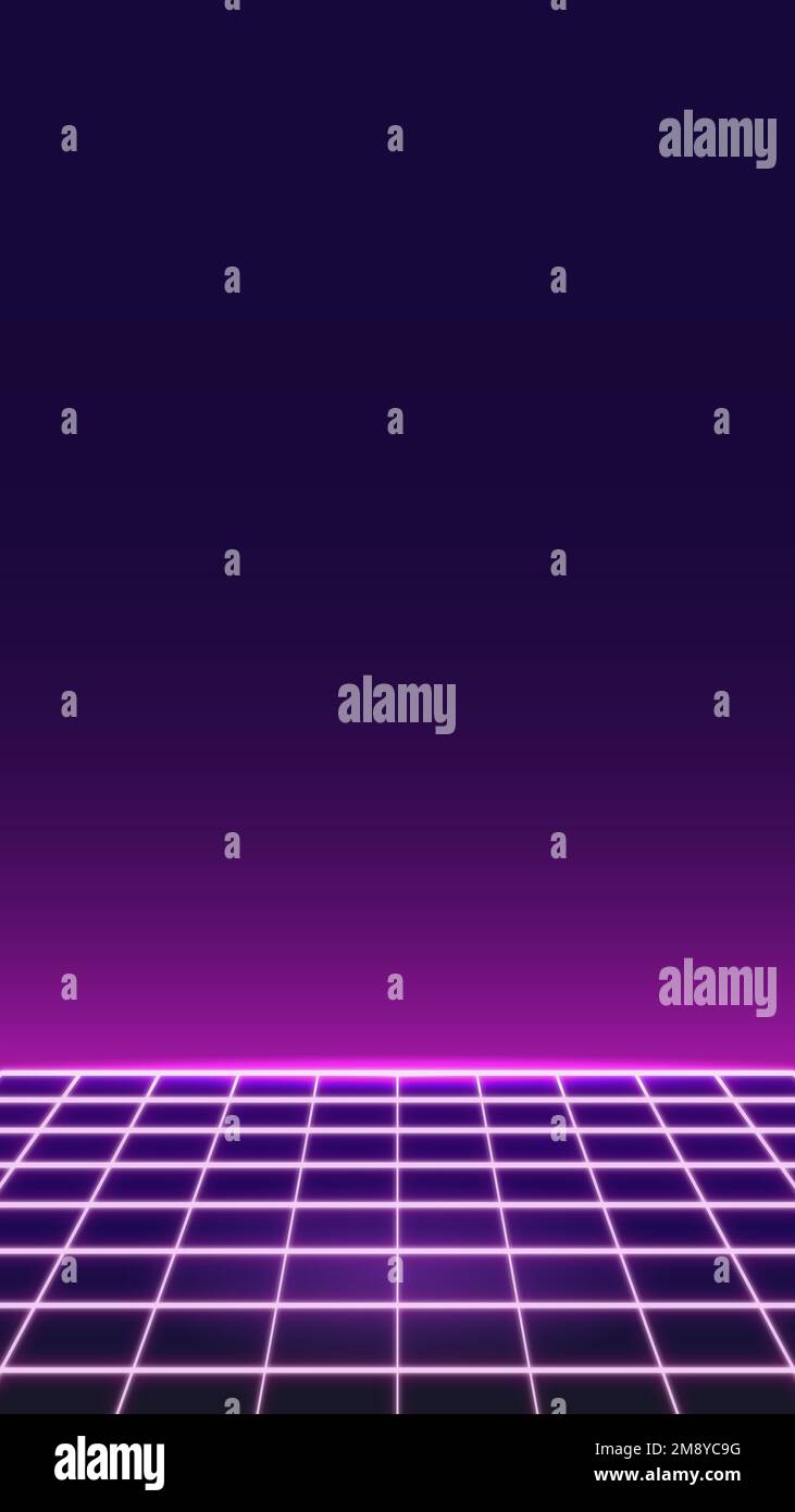 Pink grid neon patterned social story template vector Stock Vector ...