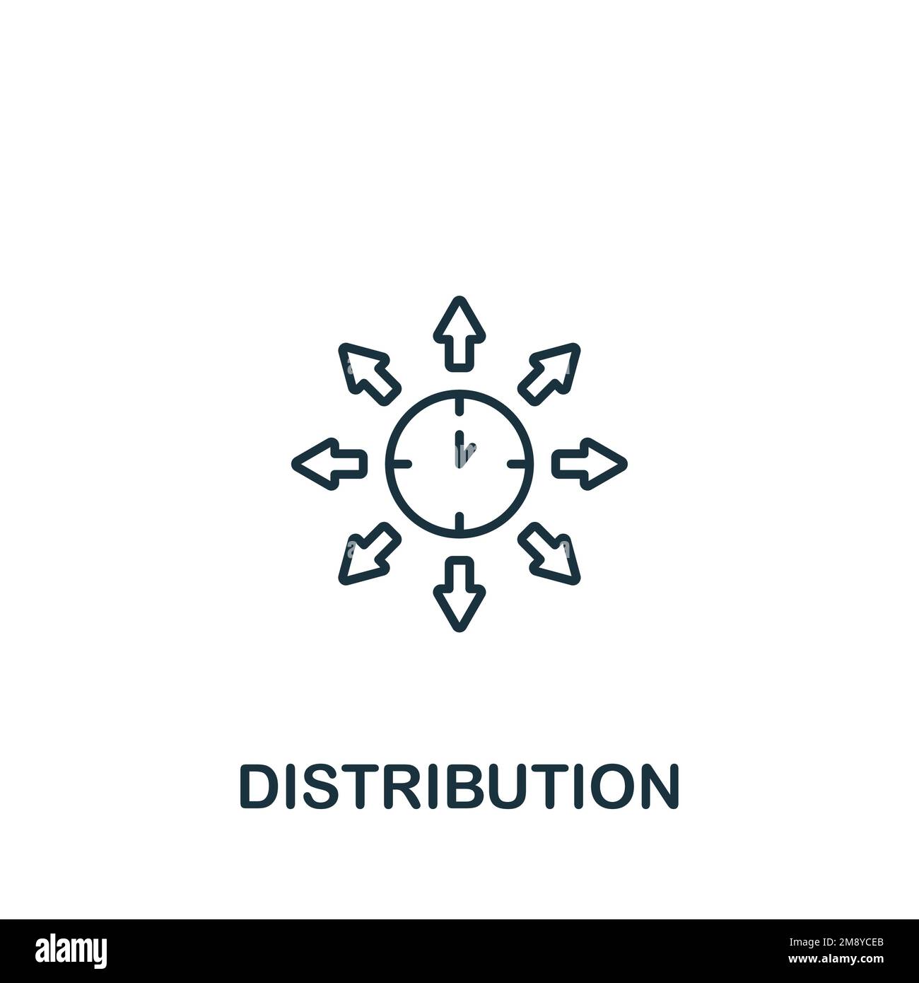 Distribution Icon icon. Monochrome simple Time Management icon for ...