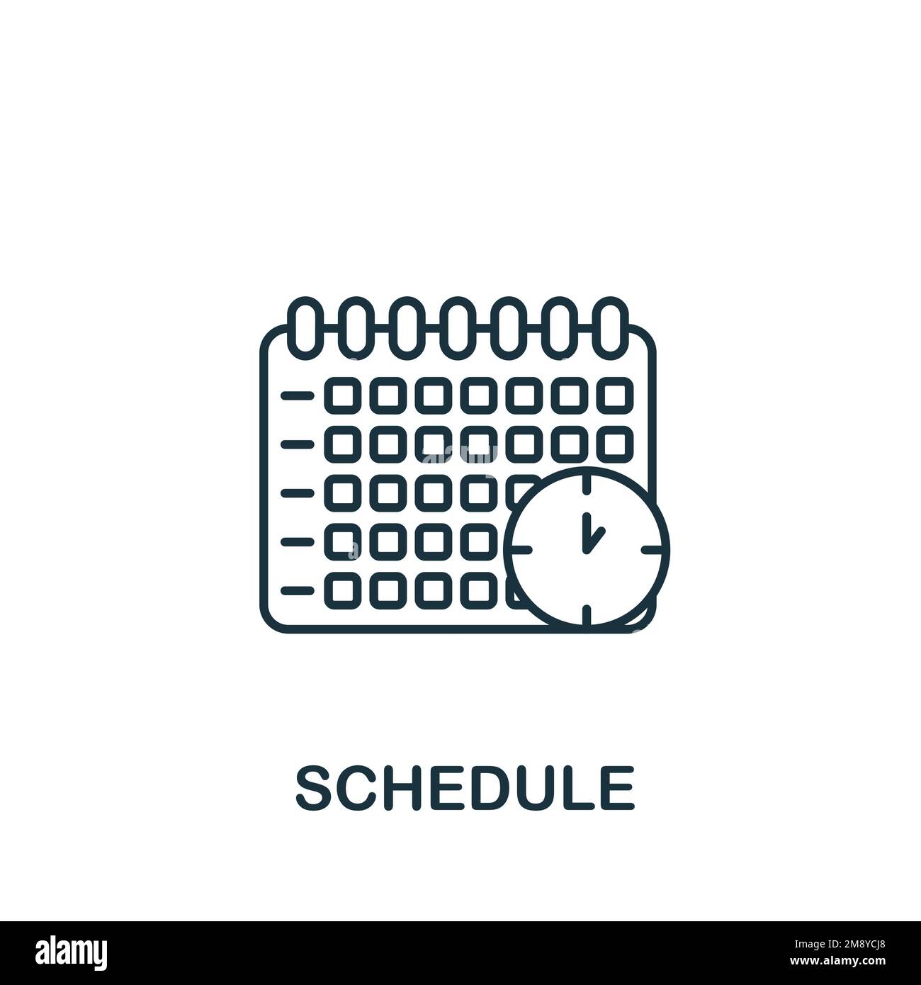 Schedule icon. Monochrome simple Time Management icon for templates ...