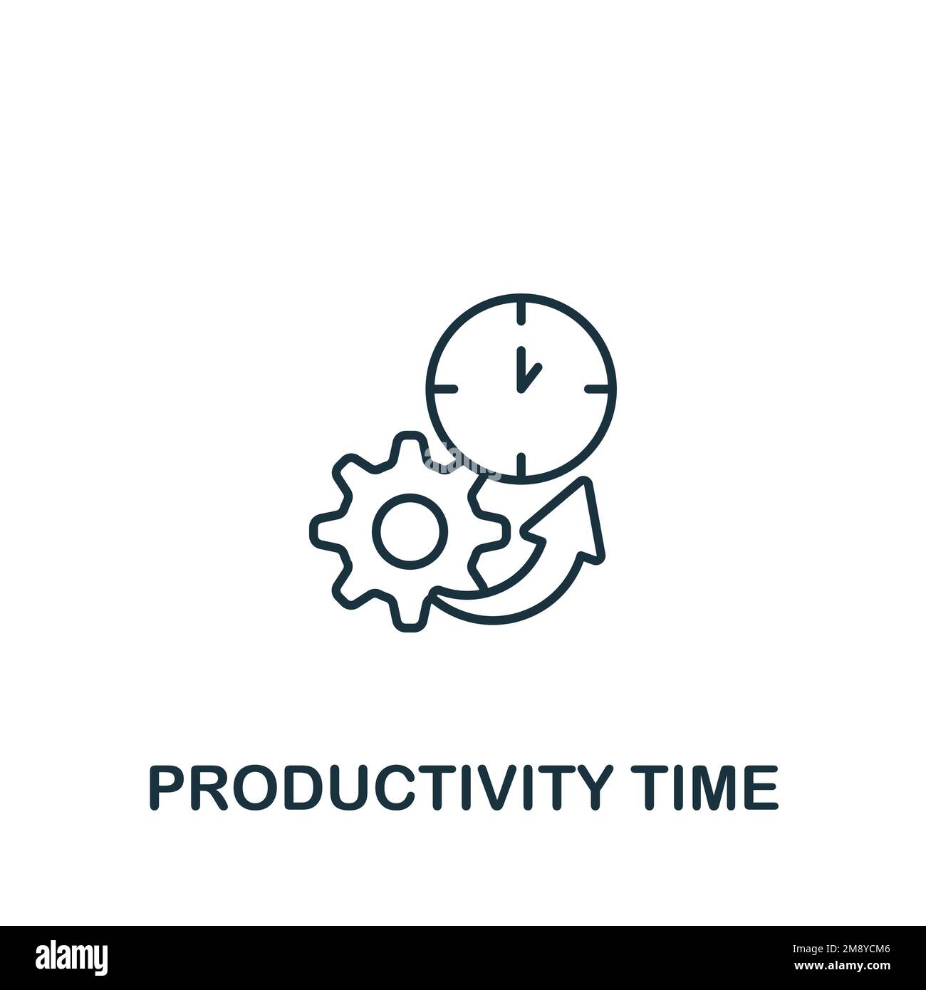 Productivity Time icon. Simple line element time management symbol for ...
