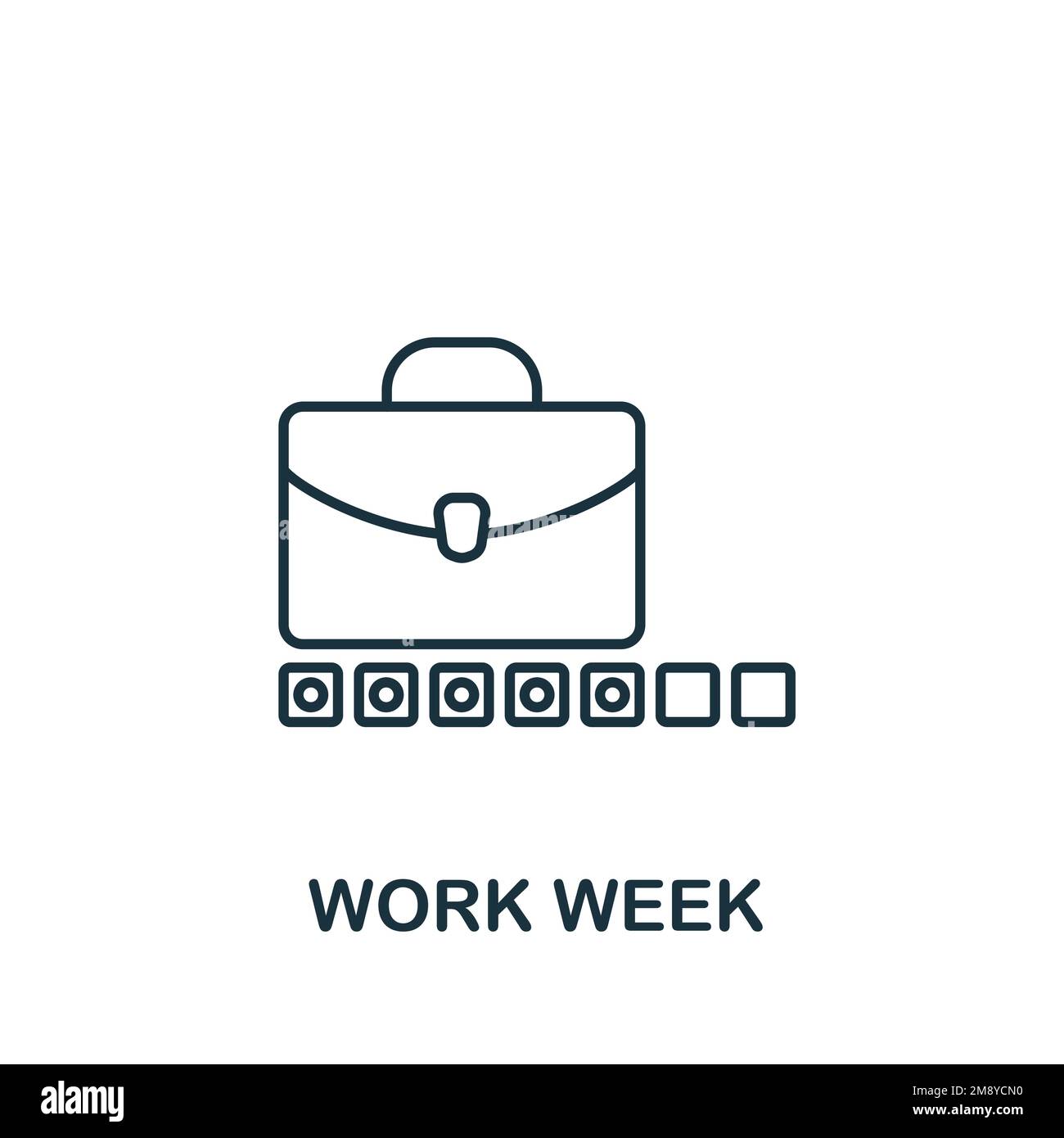 Work Week icon. Simple line element time management symbol for ...