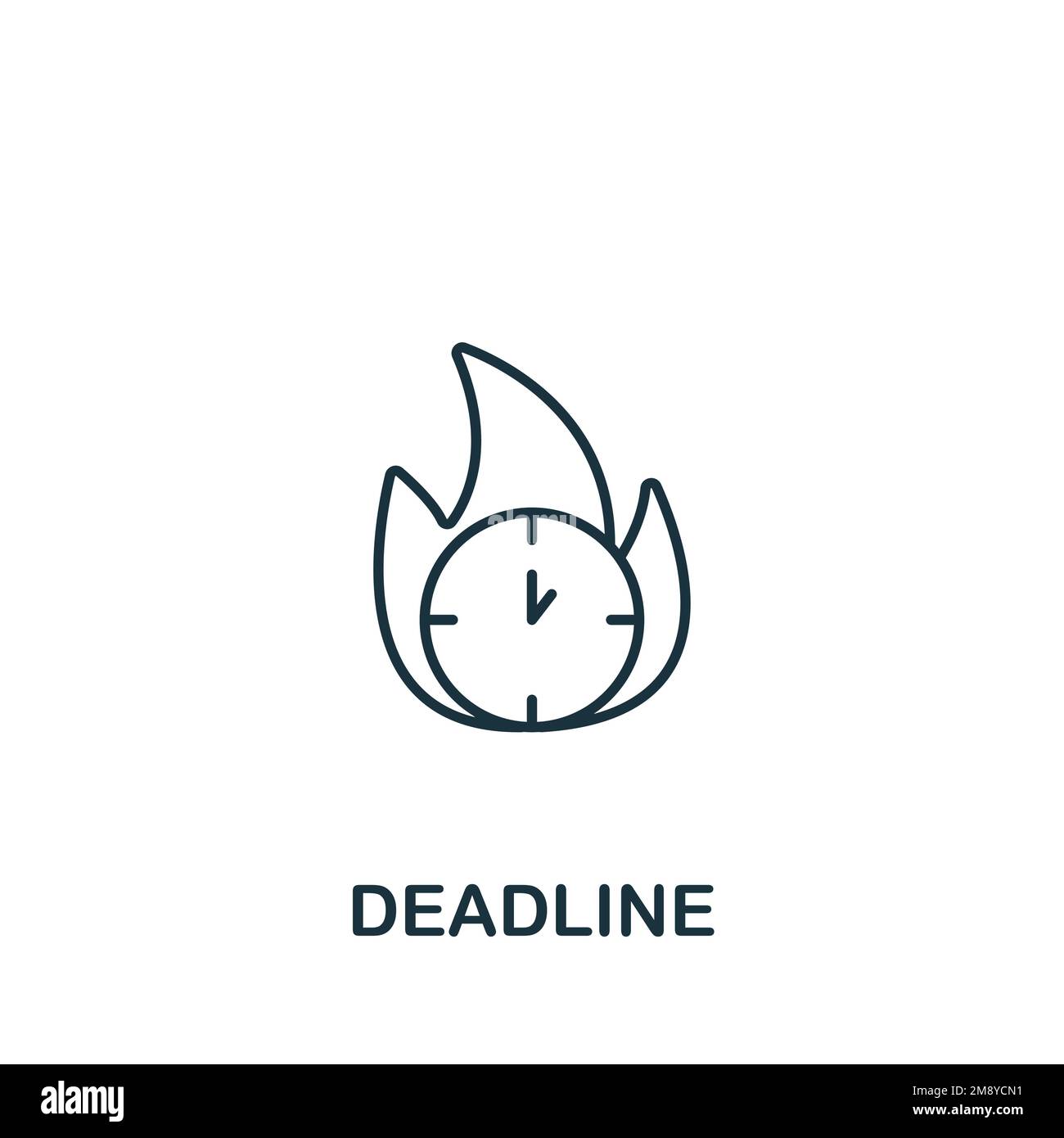 Deadline icon. Simple line element time management symbol for templates ...