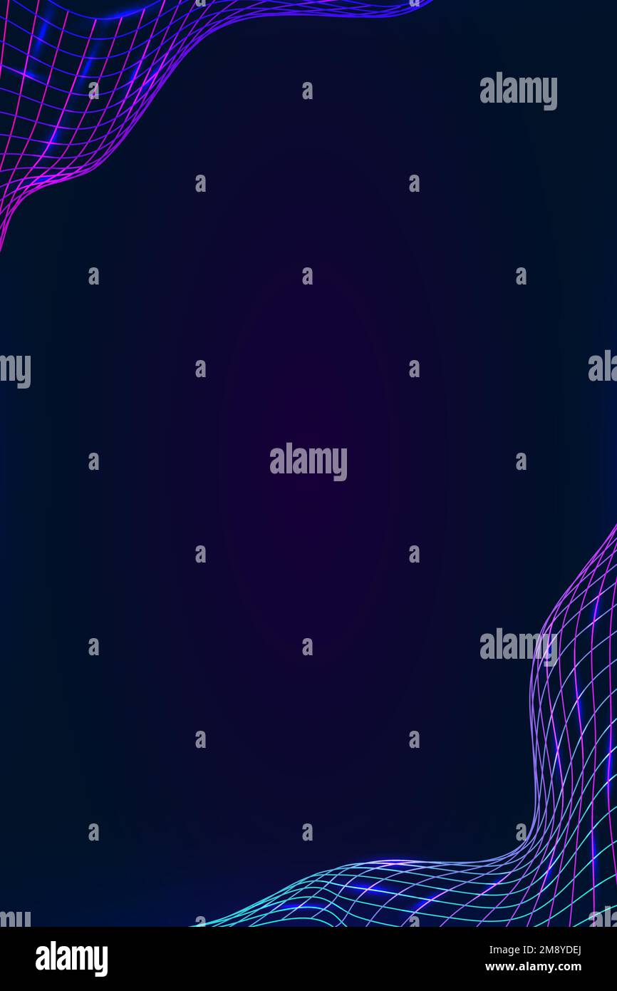 Neon synthwave border on a dark purple background vector Stock Vector ...