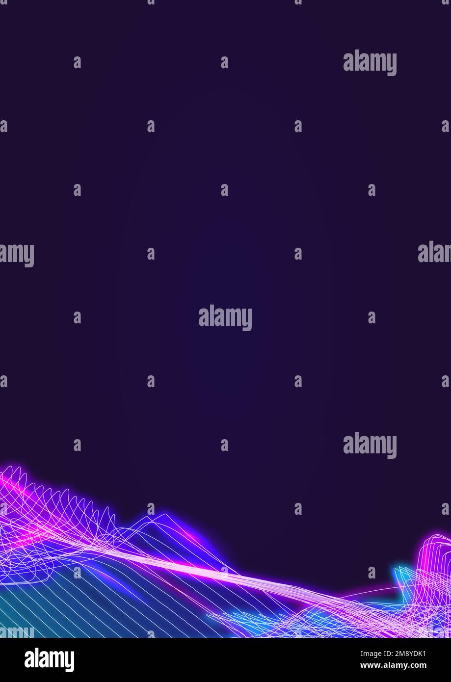 Neon synthwave border on a dark purple poster template vector Stock ...