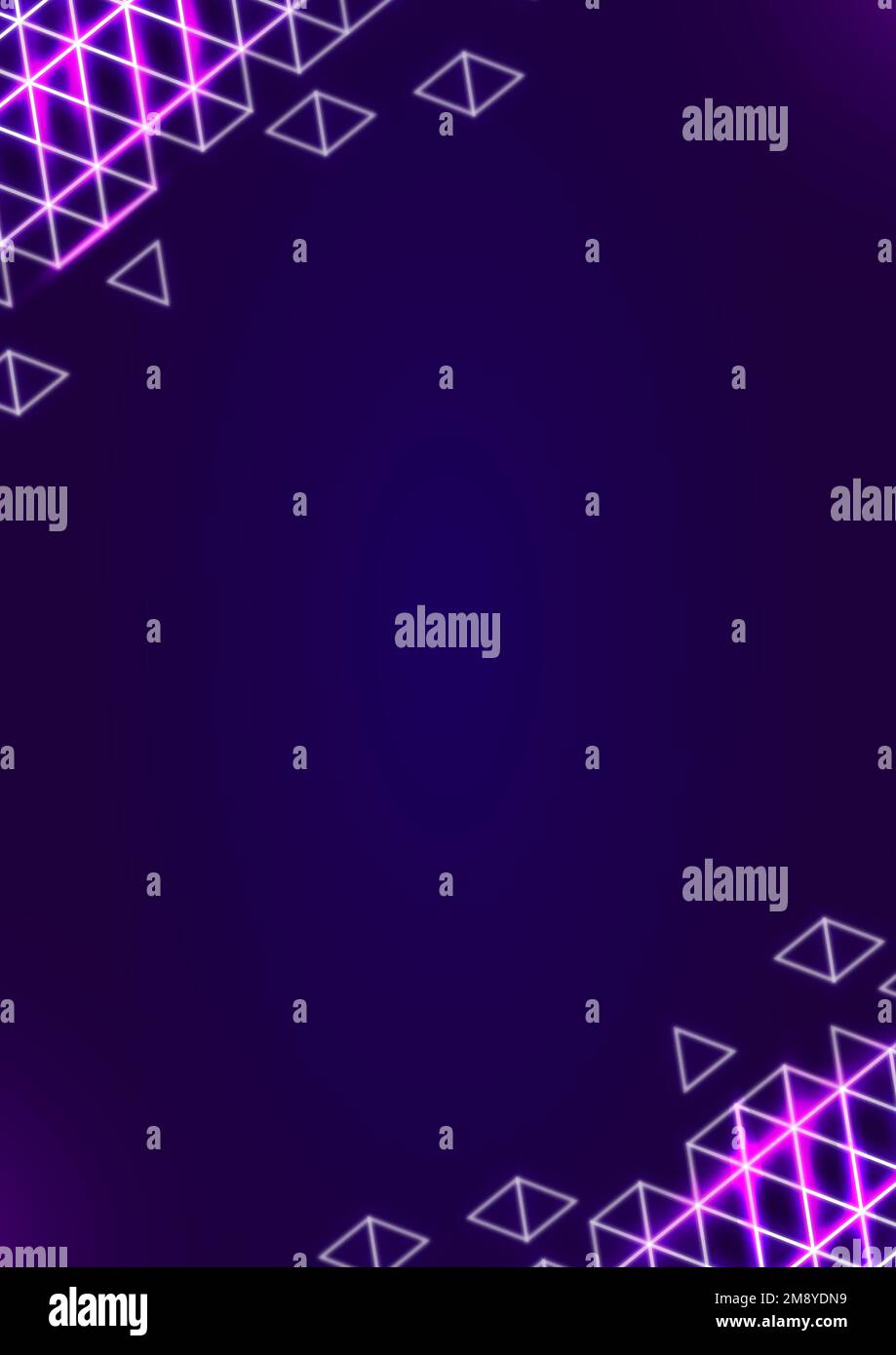 Neon geometric border on a dark purple poster template vector Stock ...