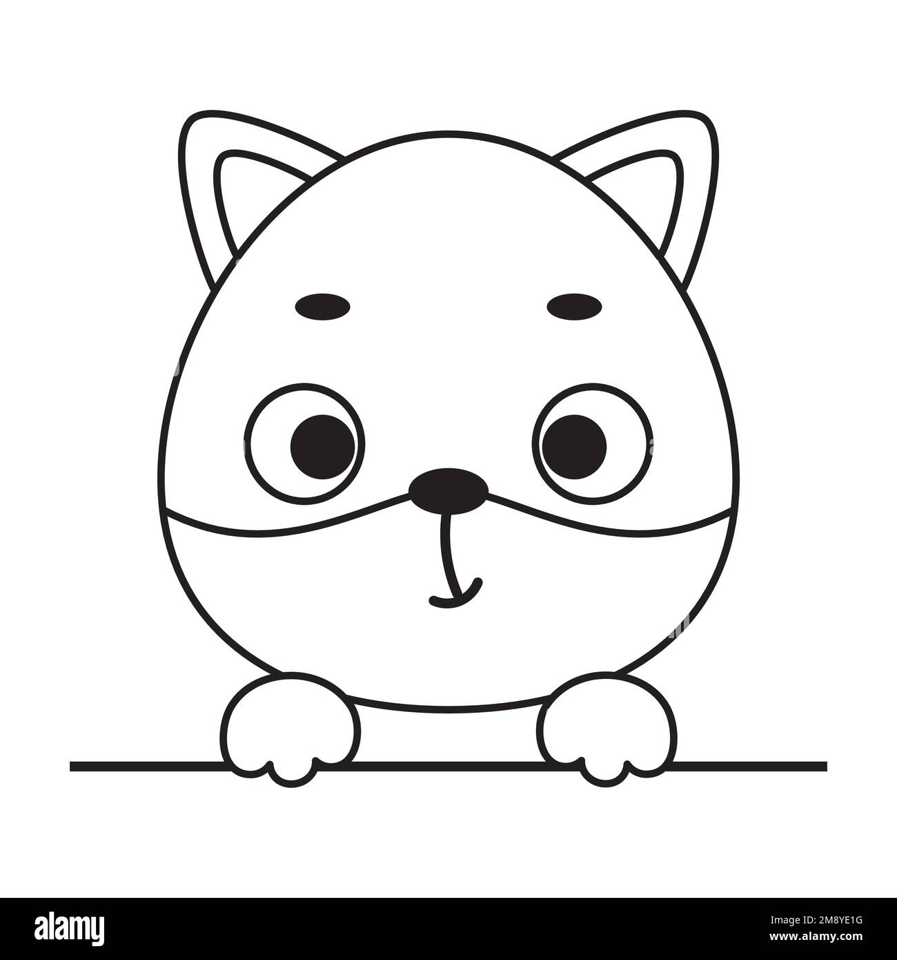 Coloring page cute little fox head. Coloring book for kids. Educational ...