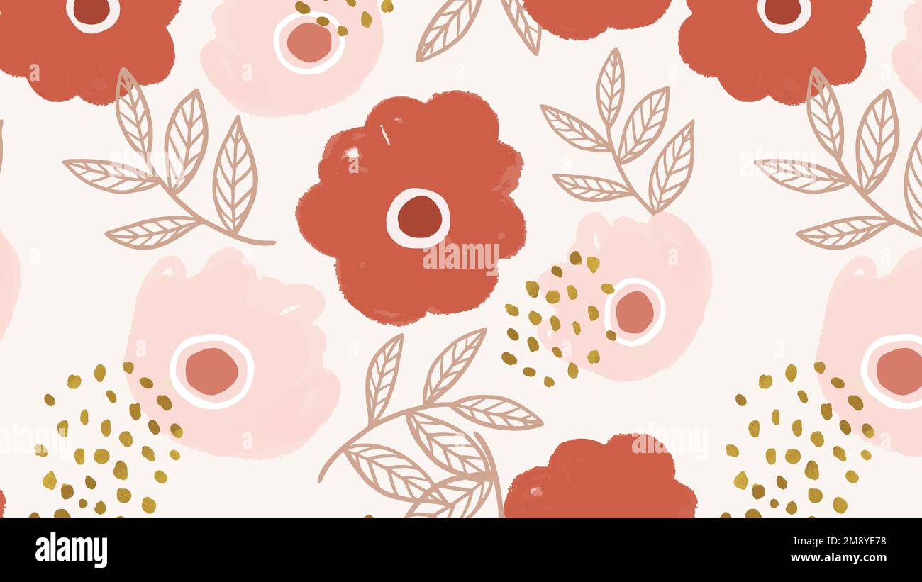 Red and pink doodle flower pattern vector Stock Vector Image & Art - Alamy