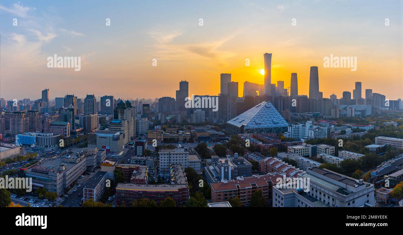 Beijing sunset city aerial hi-res stock photography and images - Alamy