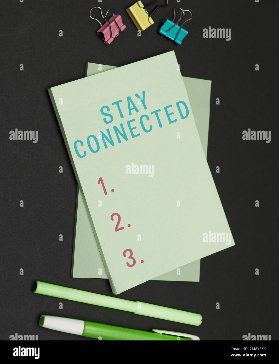 Hand writing sign Stay Connected. Business concept To keep ...