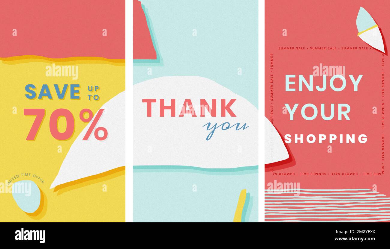 Online summer sale promotion template set vector Stock Vector Image ...