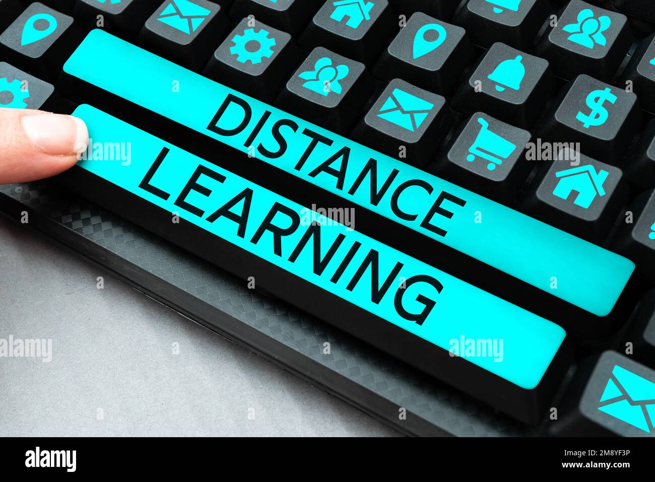 Handwriting text Distance Learning. Business idea educational lectures ...