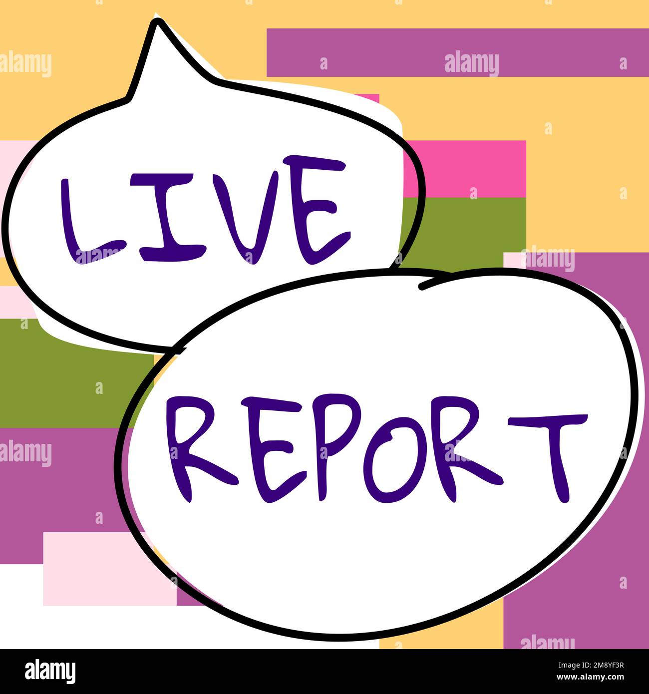 Text caption presenting Live Report. Business overview continuous ...