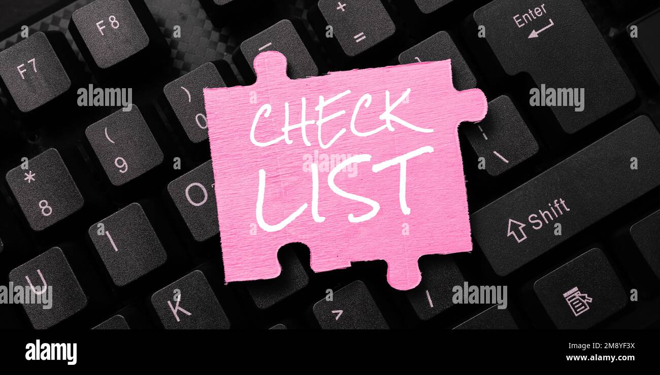 Conceptual caption Check List. Business showcase Items required Things ...