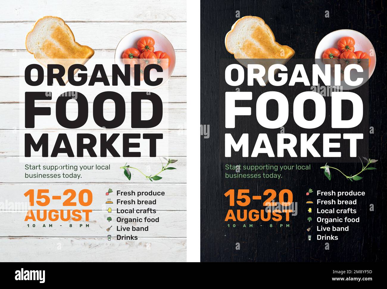 Food market poster template vector set Stock Vector Image & Art - Alamy