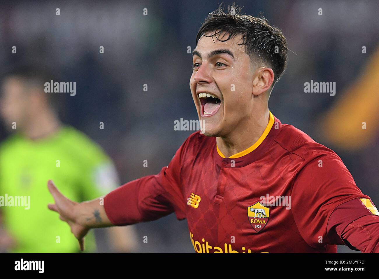 Rome, Italy. 15th Jan, 2023. Paulo Dybala of AS Roma celebrating after ...