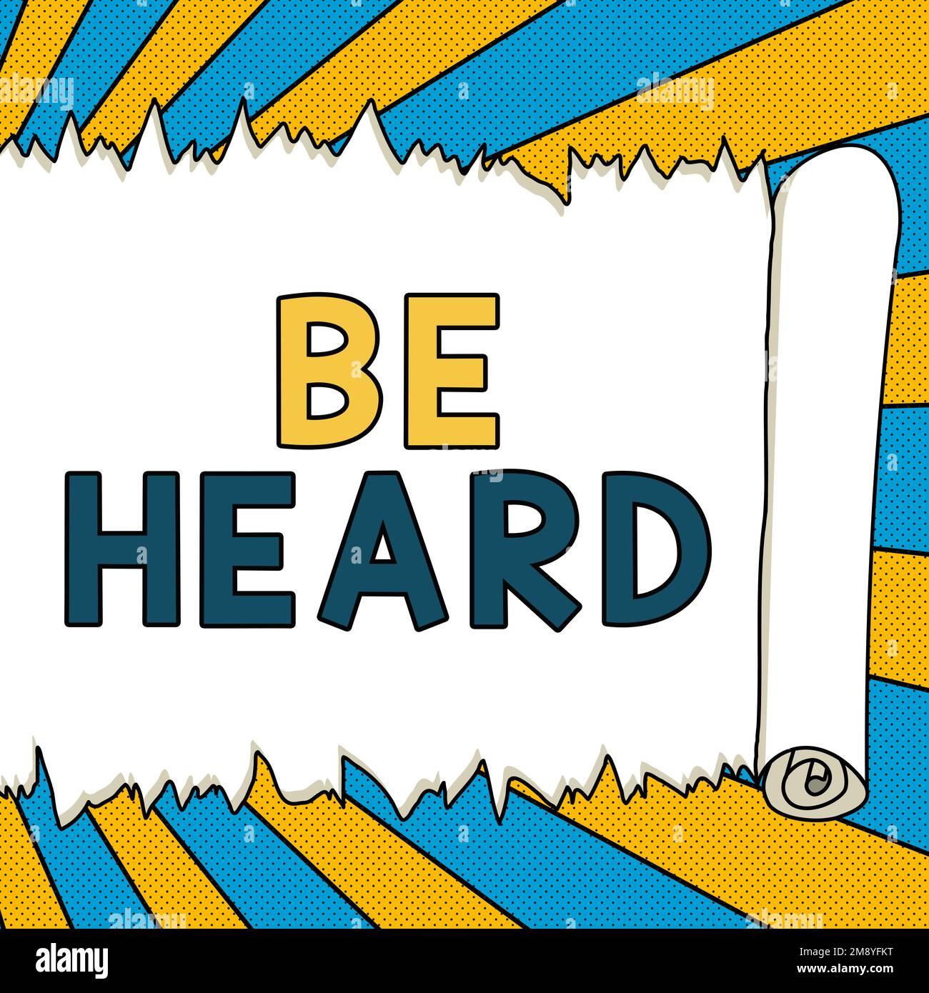 Hand writing sign Be Heard. Business approach promote a state of ...