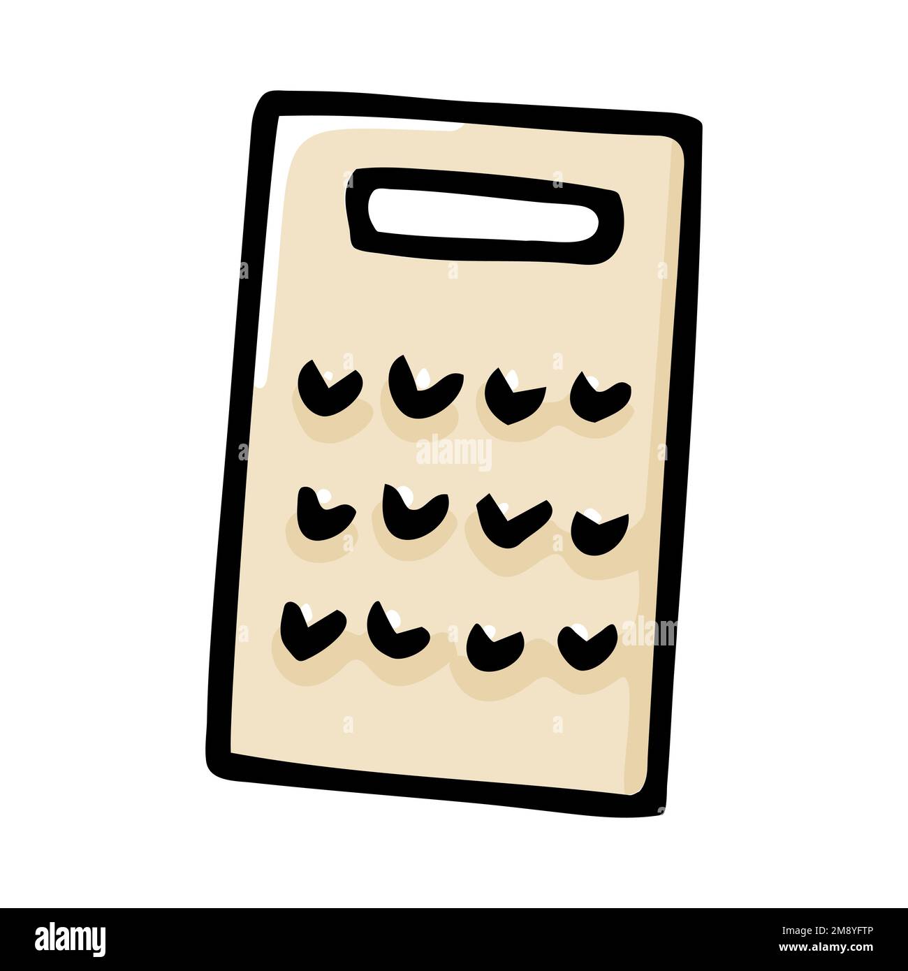 Doodle grater image. Hand-drawn rub cooking accessory isolated on white ...