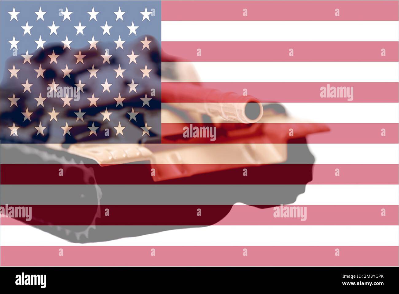 Tank with USA flag background. Military concept 3D illustration Stock ...