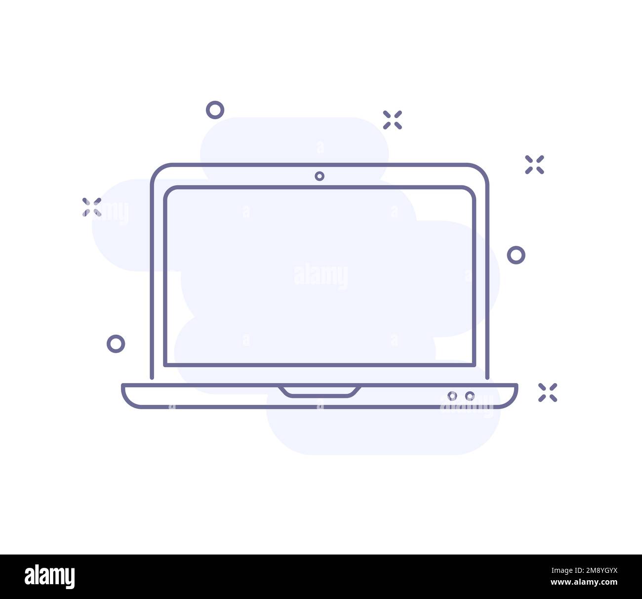 laptop outline vector illustration isolated Stock Vector Image & Art ...