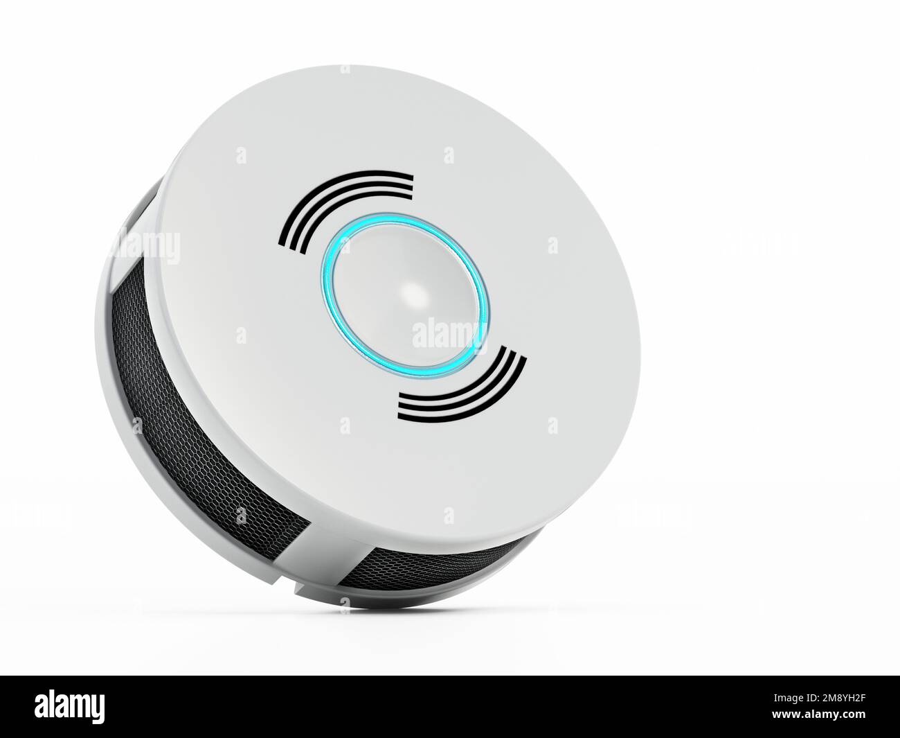 Smoke detector isolated on white background. 3D illustration Stock ...