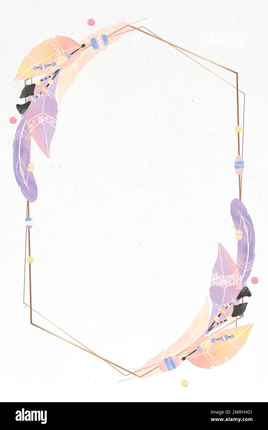 Hexagonal Bohemian style frame vector Stock Vector Image & Art - Alamy