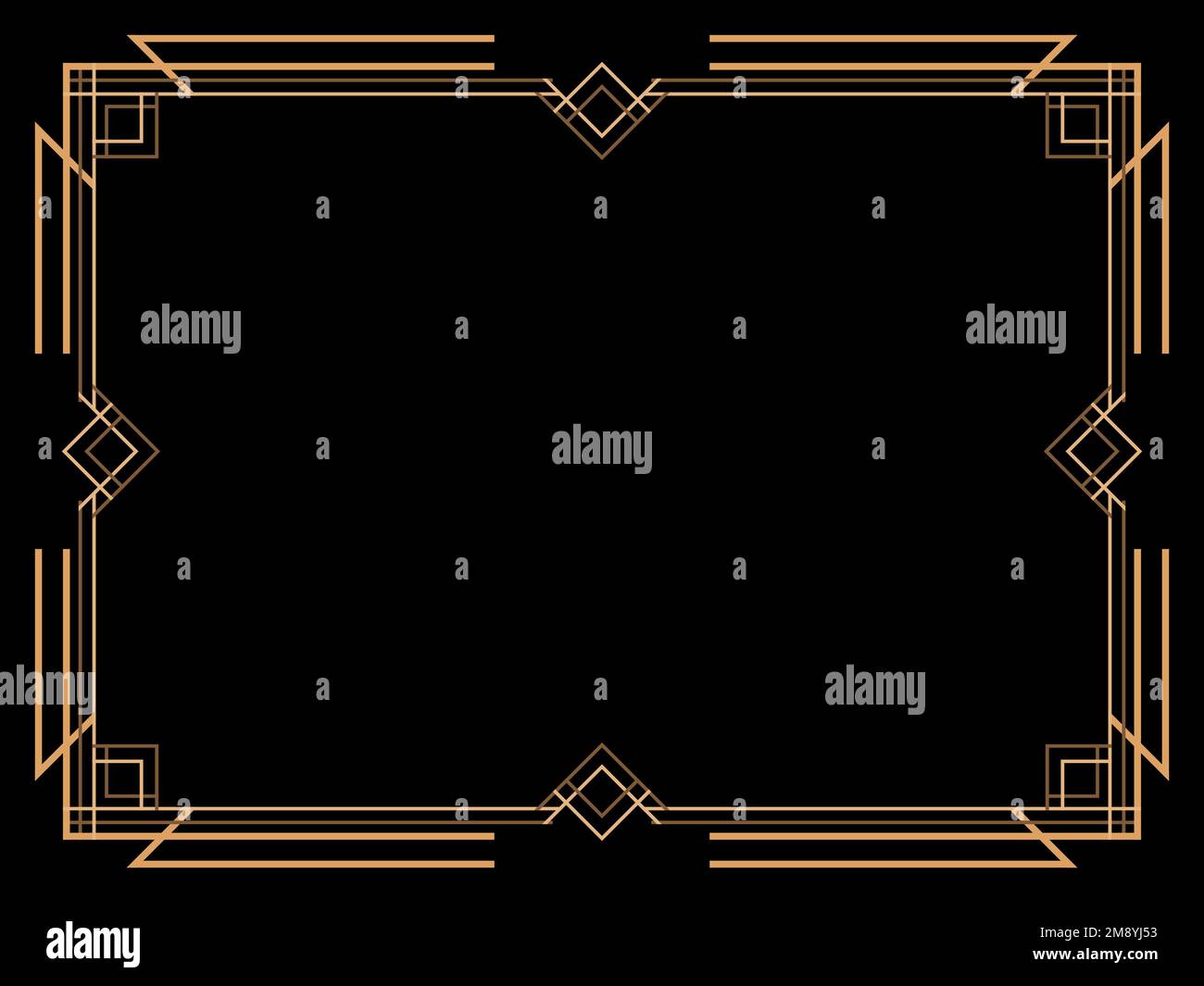 Art deco frame. Vintage linear border. Design a template for ...