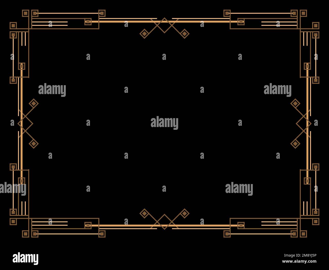 Art deco frame. Vintage linear border. Design a template for ...