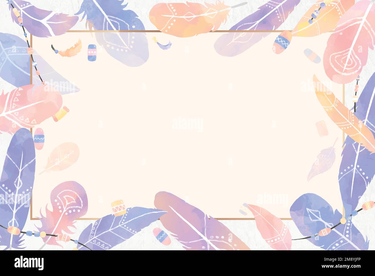 Rectangular Bohemian style frame vector Stock Vector Image & Art - Alamy