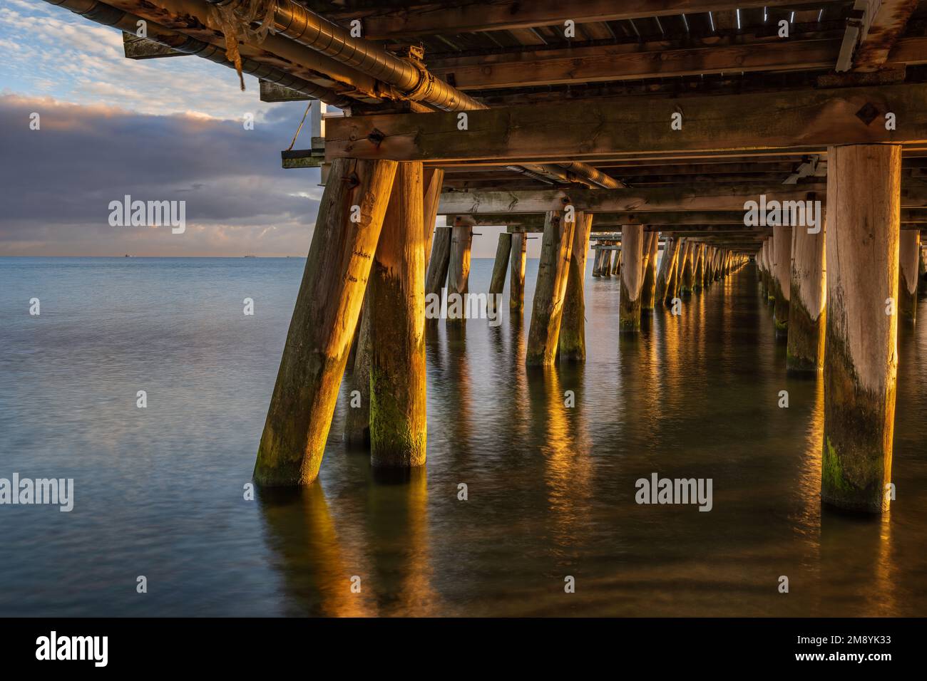 Sopot Pier on the Baltic Sea at sunrise in resort town of Sopot in ...