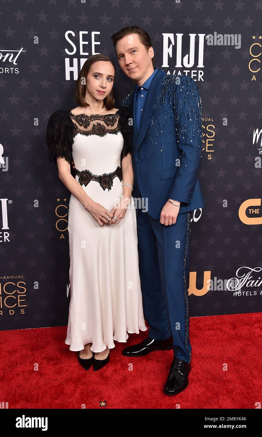 Los Angeles, USA. 15th Jan, 2023. Zoe Kazan and Paul Dano arriving at ...