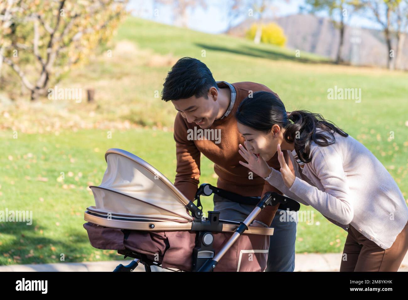 Asian couple walk community hi-res stock photography and images - Alamy