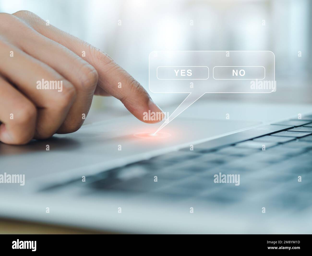 Yes or No concept. Yes and No buttons window in virtual speech bubble ...