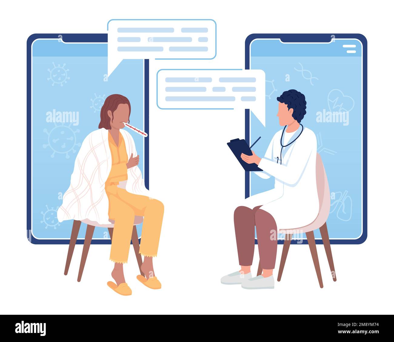 Visit doctor online flat concept vector illustration Stock Vector Image ...