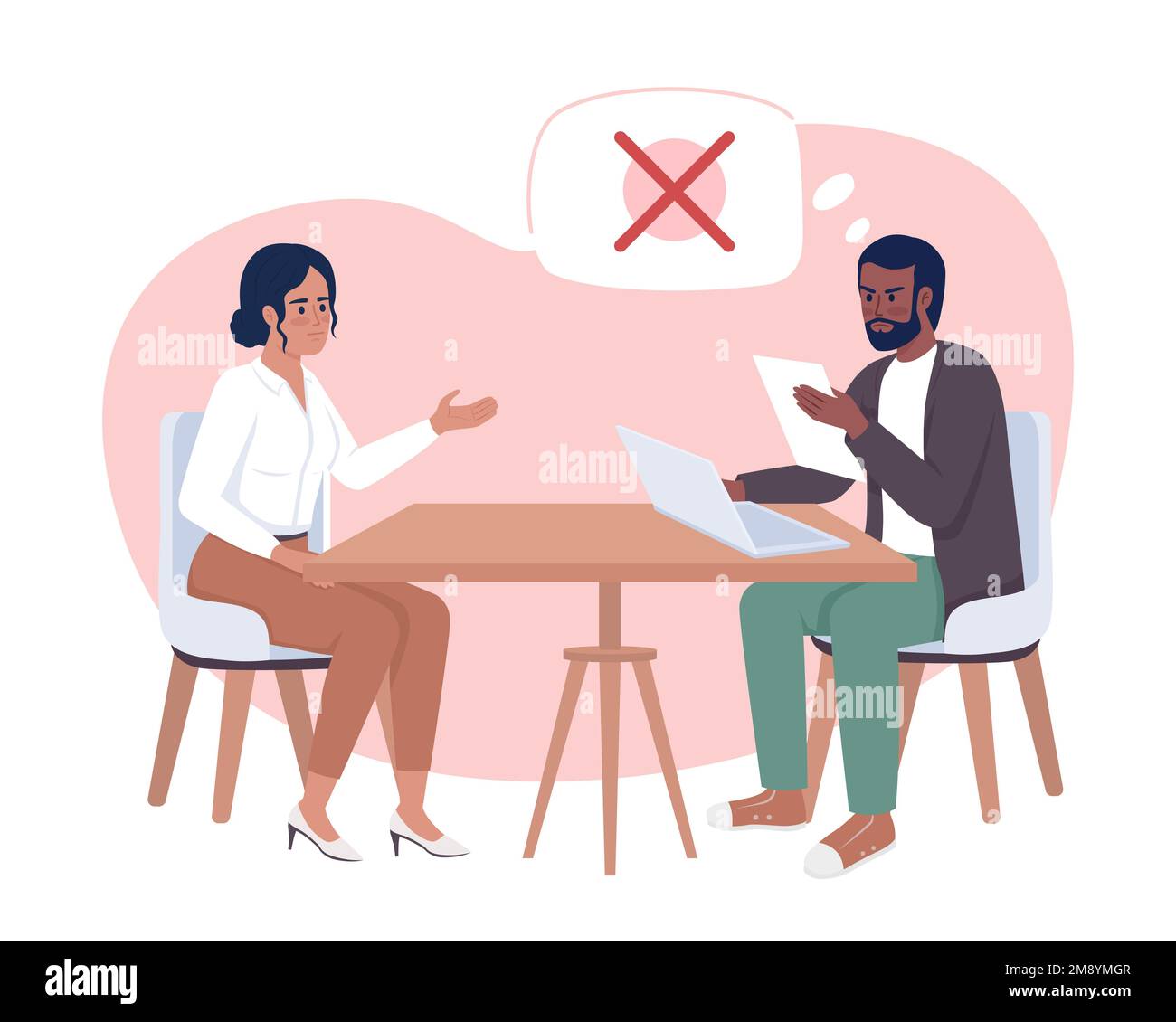 Interview with job candidate 2D vector isolated illustration Stock Vector Image & Art - Alamy