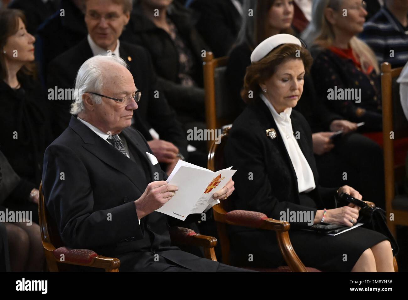 King Carl XVI Gustaf and Queen Silvia during the consecration of two ...