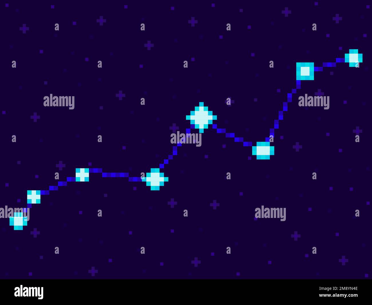 Lynx constellation in pixel art style. 8-bit stars in the night sky in ...