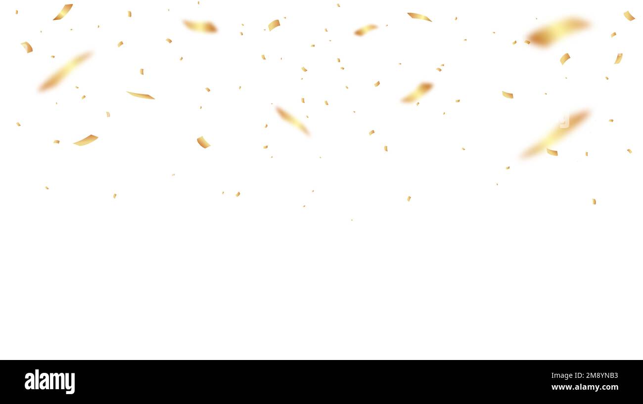 Gold Confetti Background. Festive Backdrop. Party Design With Colorful ...
