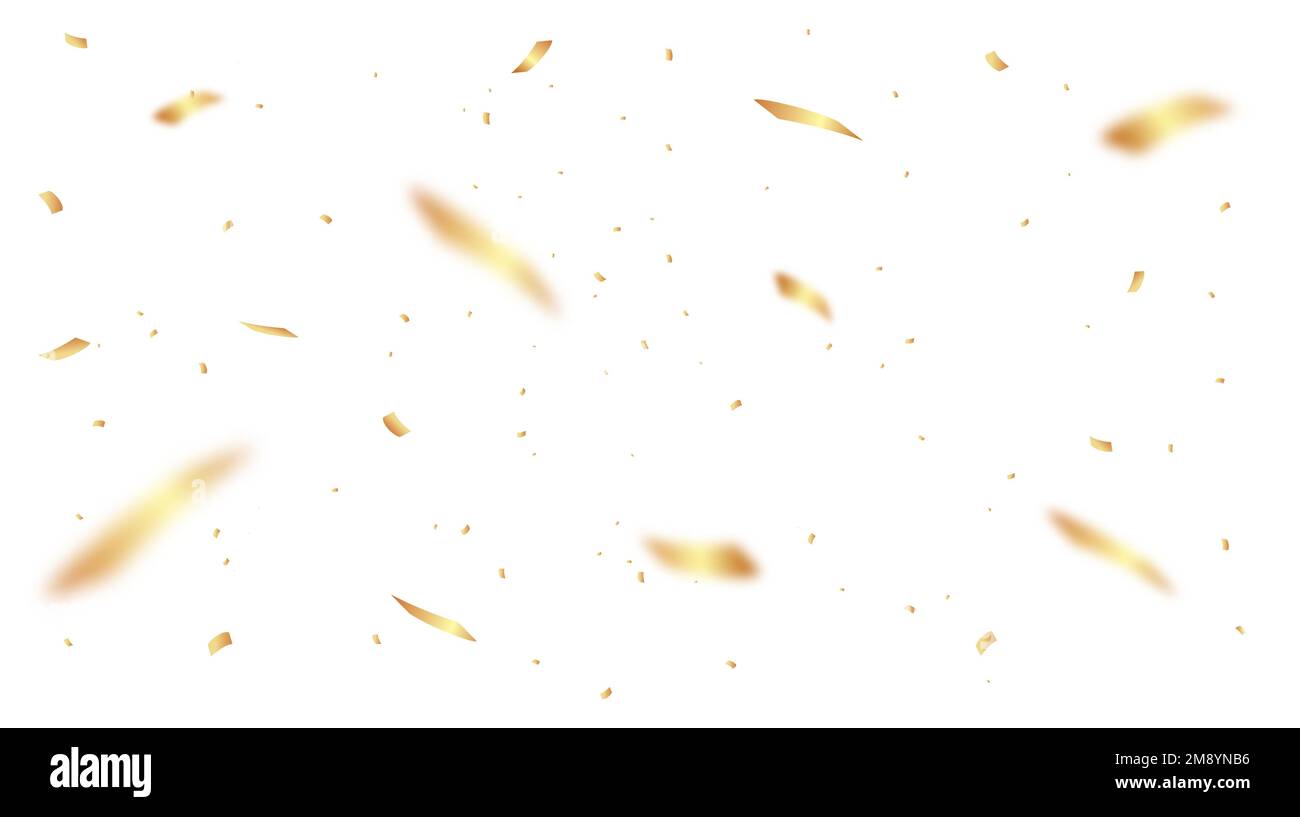 Gold Confetti Background. Festive Backdrop. Party Design With Colorful ...