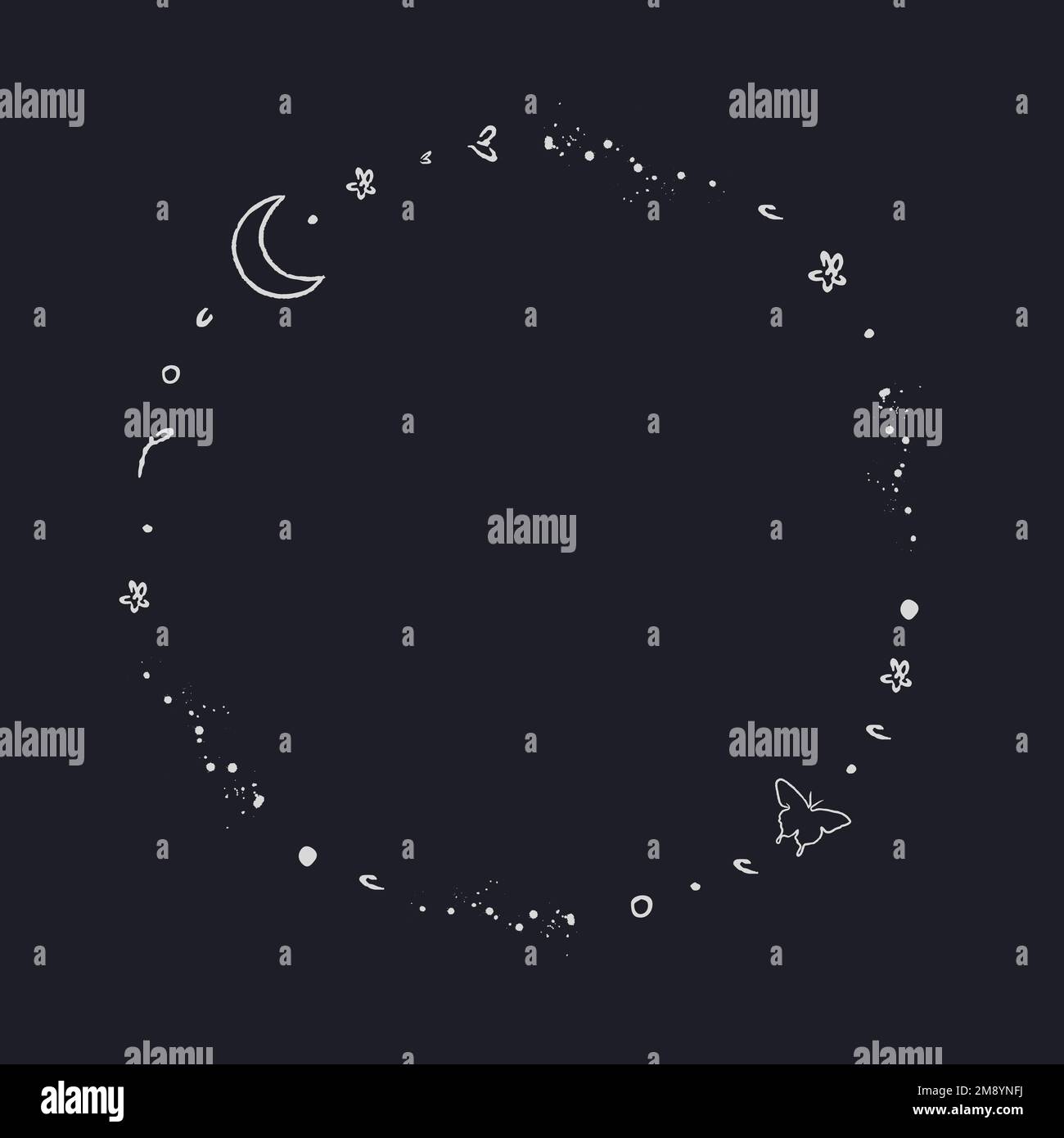Galaxy decorated minimal line art frame vector Stock Vector Image & Art ...
