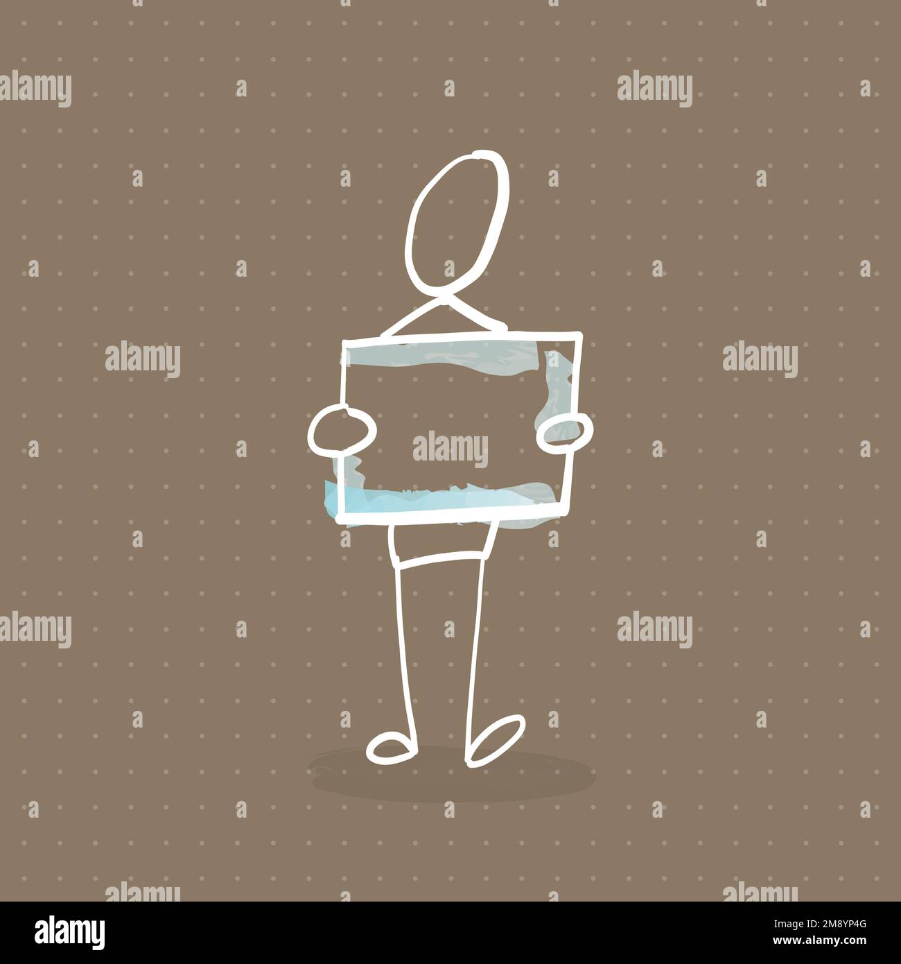 Stick figure holding an empty board Stock Vector Image & Art - Alamy