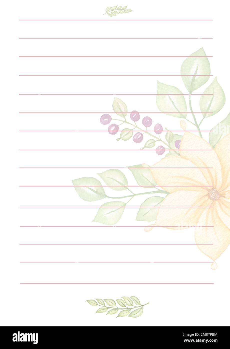 Hand drawn watercolor adorable daily planner with florals. My day to-do ...