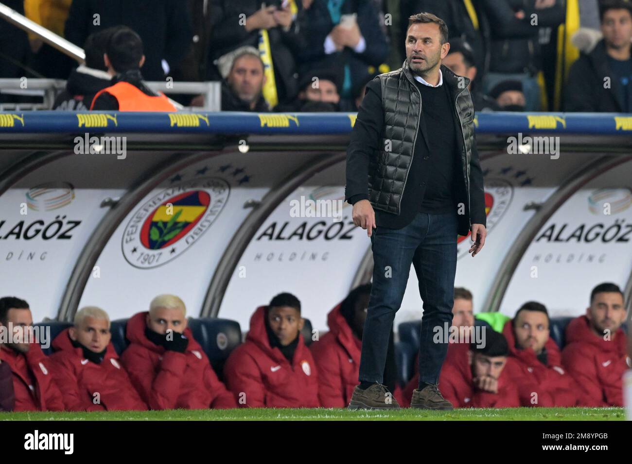 ISTANBUL - Galatasaray AS trainer coach Okan Buruk during the Turkish ...