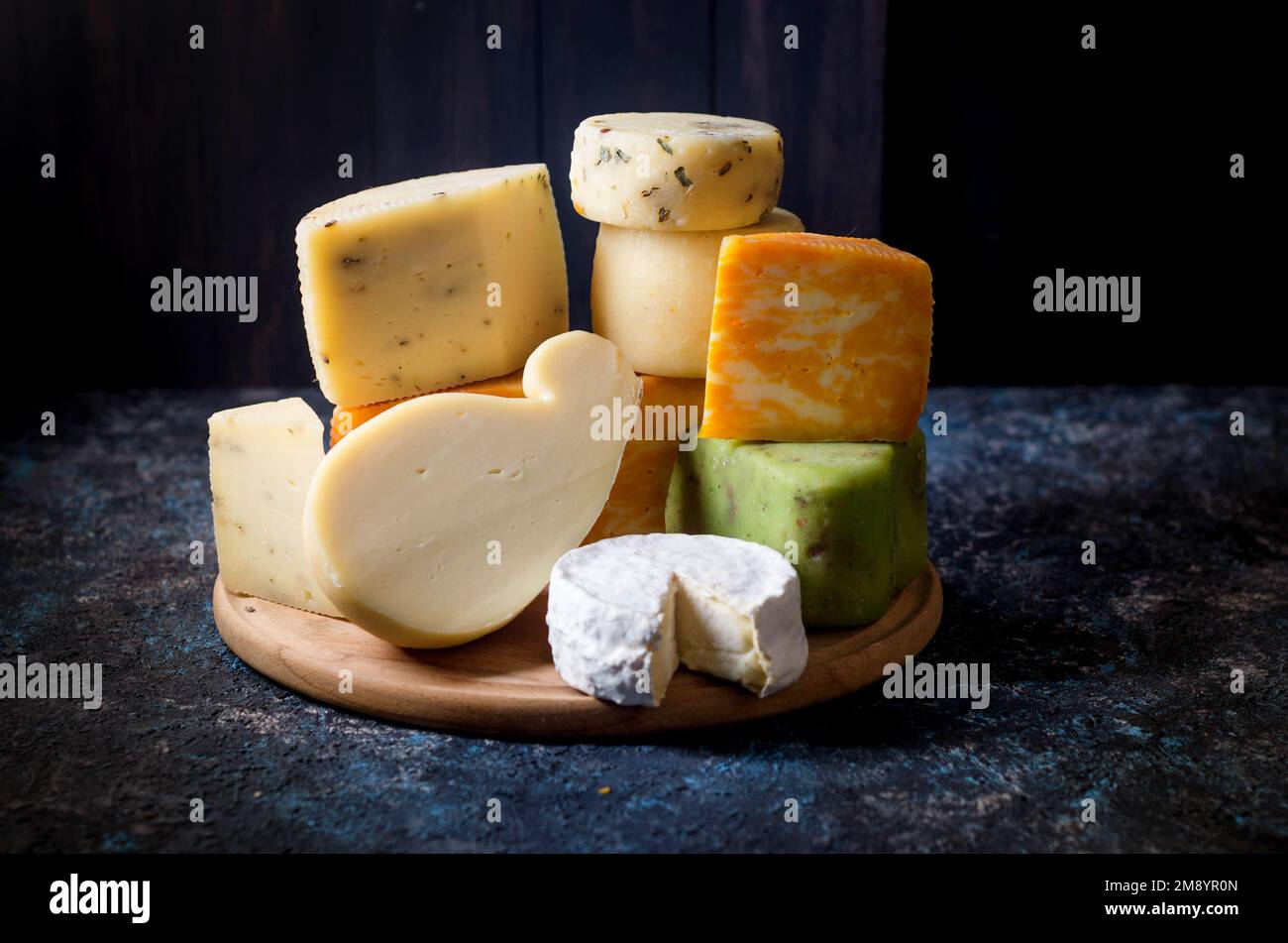 Assorted homemade cheesy of different kinds with vegetables, fruits ...