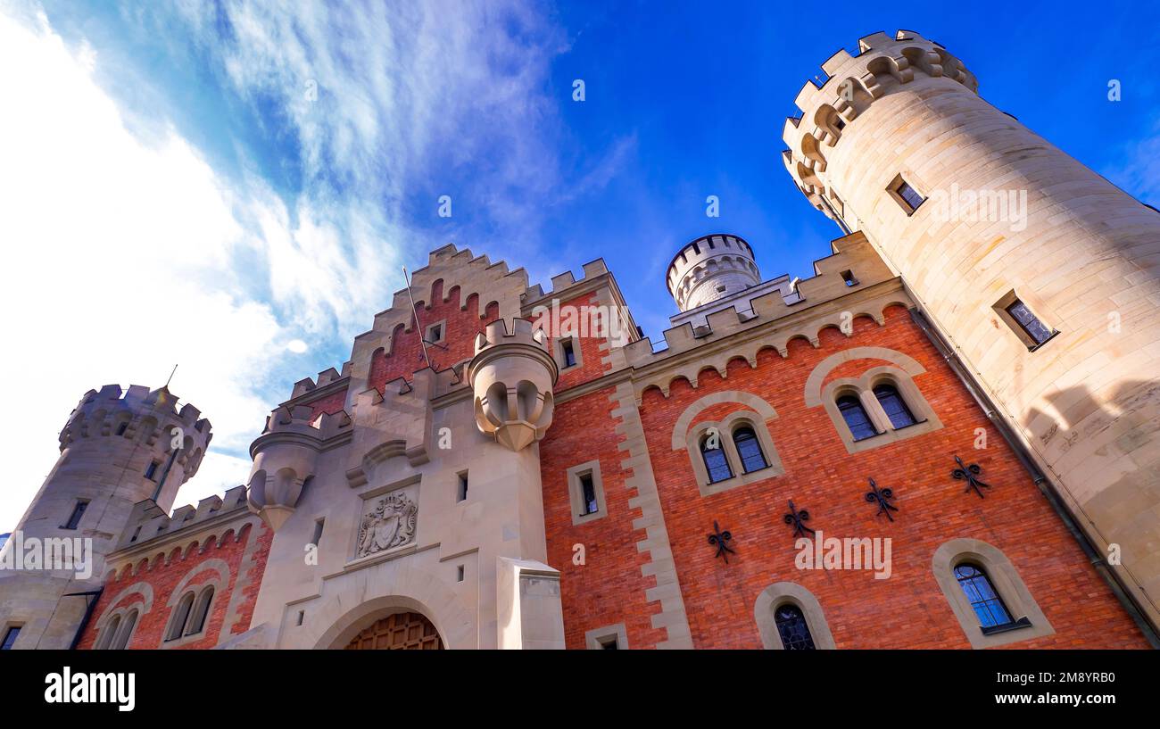Neuschwanstein Castle, 19th Century Neo-Romanesque Neo-Gothic Style ...