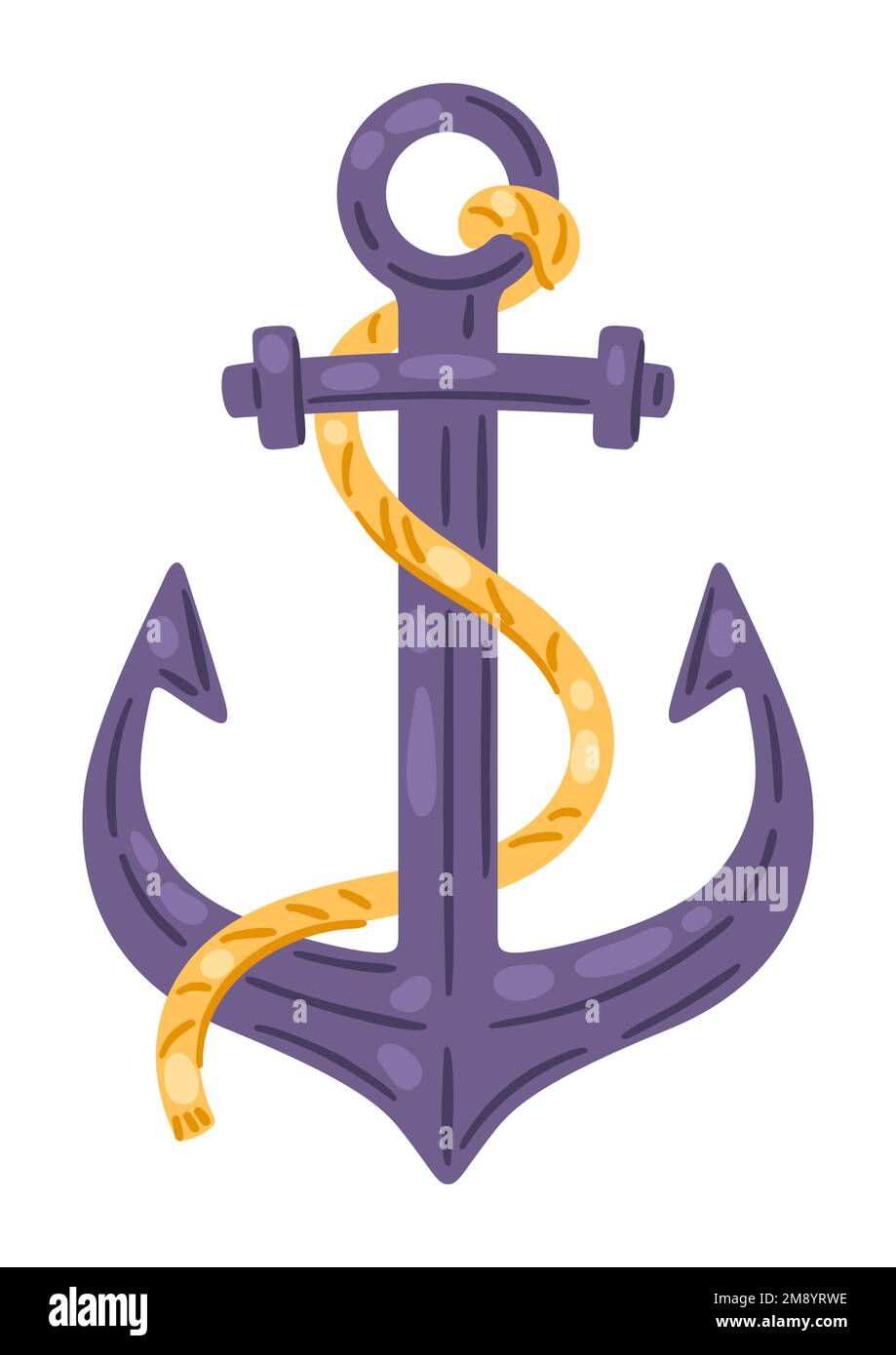 Illustration of anchor. Nautical icon. Marine cute decorative item ...
