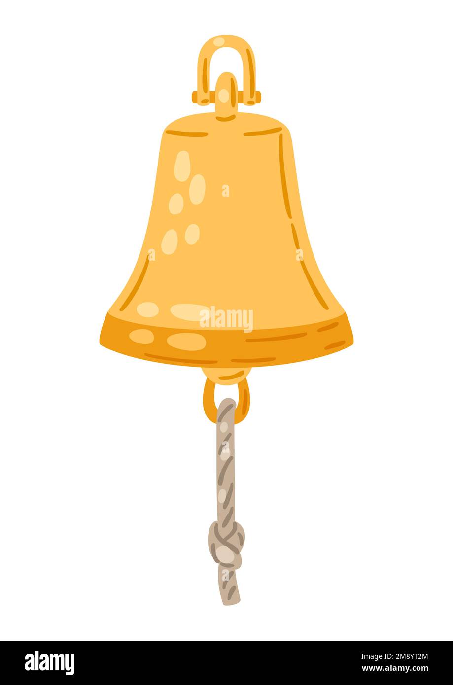 Illustration of ship bell. Nautical icon. Marine cute decorative item ...